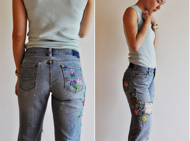 Embroidered Jeans - Vivat Veritas